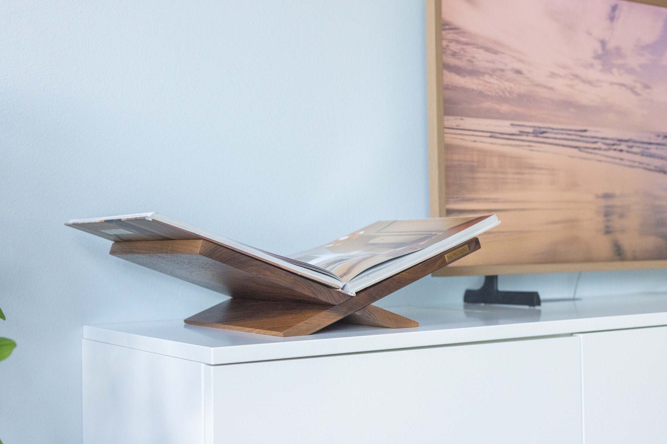Open Book Stand Wood, Open Book Display, X Book Stand, Recipe Book ...