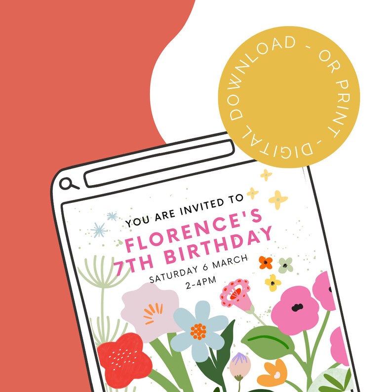 Editable Invitation, Digital Invitation, Pinks Bright Invitation ...