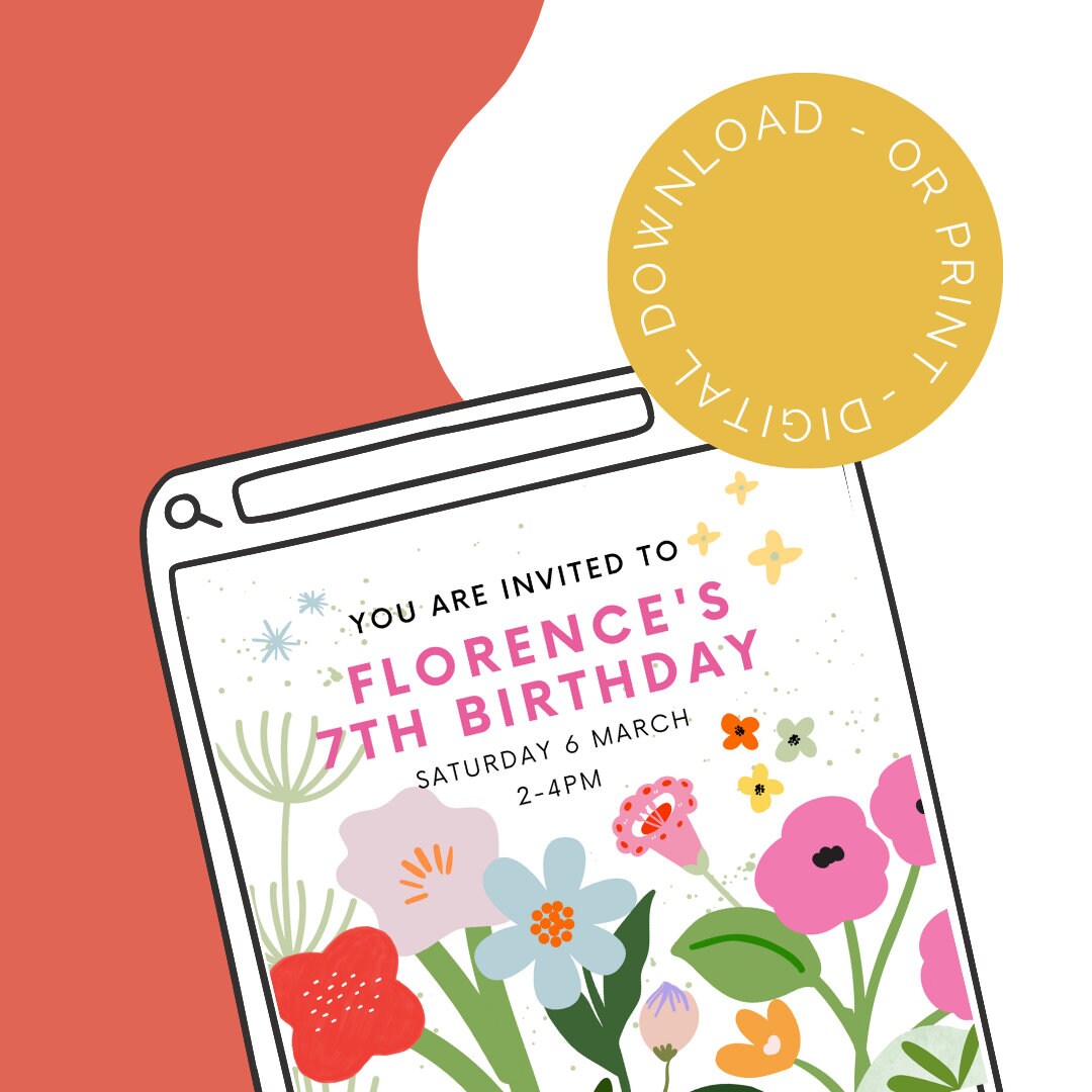 Editable Invitation Digital Invitation Pinks Bright - Etsy