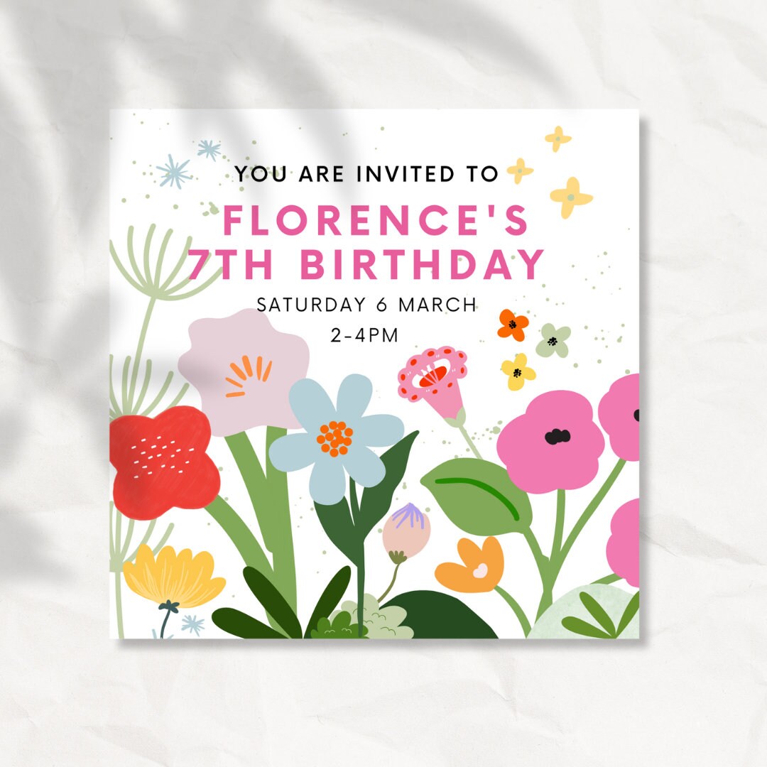Editable Invitation Digital Invitation Pinks Bright - Etsy