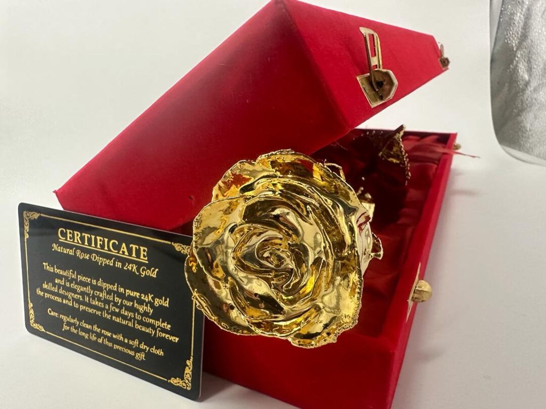 24K Gold Dipped Real Rose - Etsy