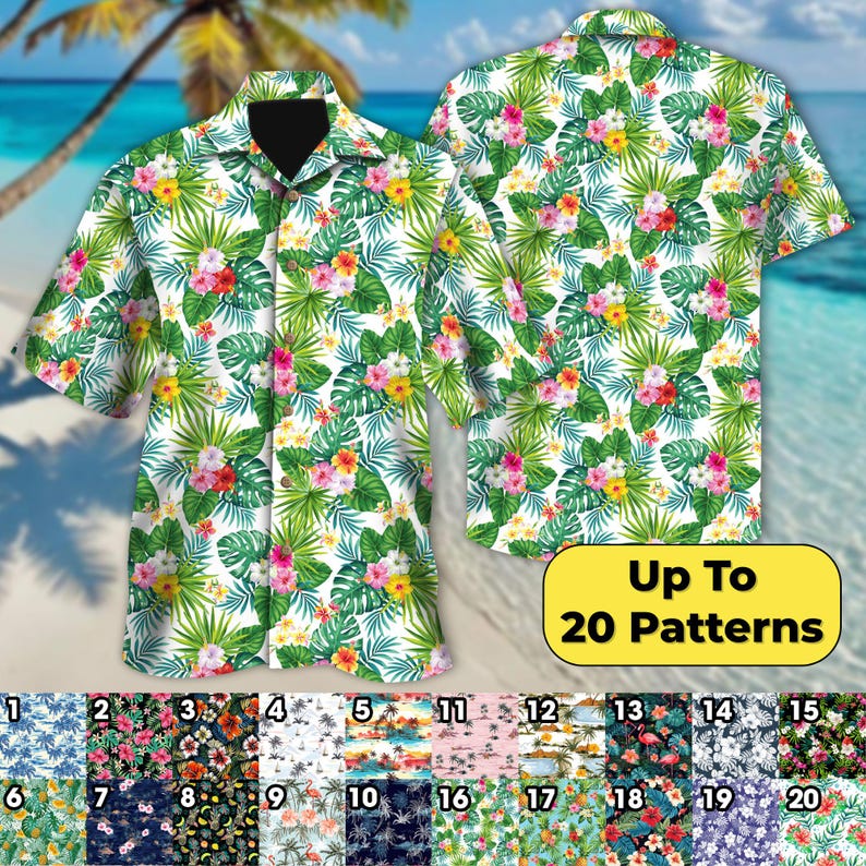 Hawaiian Shirt With Tropical Patterns, Trendy Family Vacation Matching ...