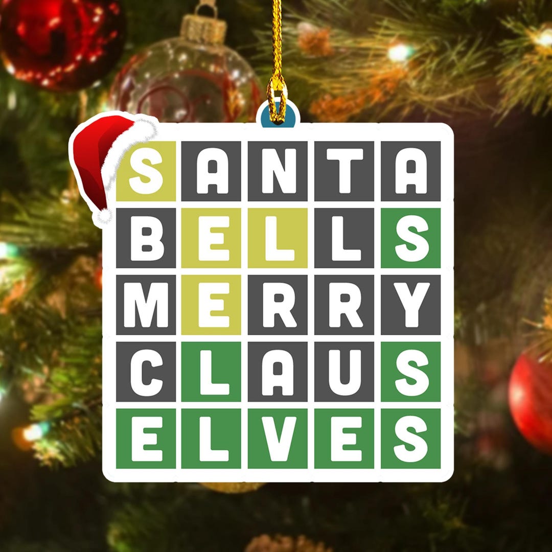 Wordle Christmas Ornament, Wordle 2D Christmas Tree Decor, Funny Wordle ...