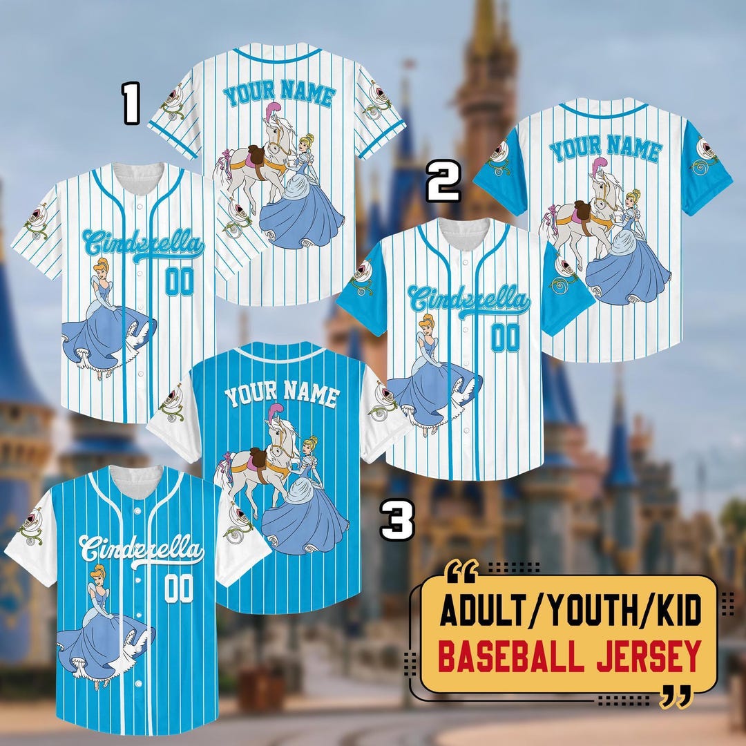 Personalized DN Princess Cinderella Baseball Jersey, Cinderella DN ...