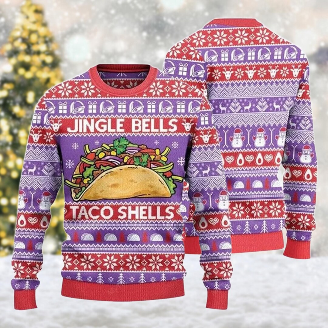 Jingle Bells Taco Shells Christmas Sweater. Merry Tacomas Christmas ...