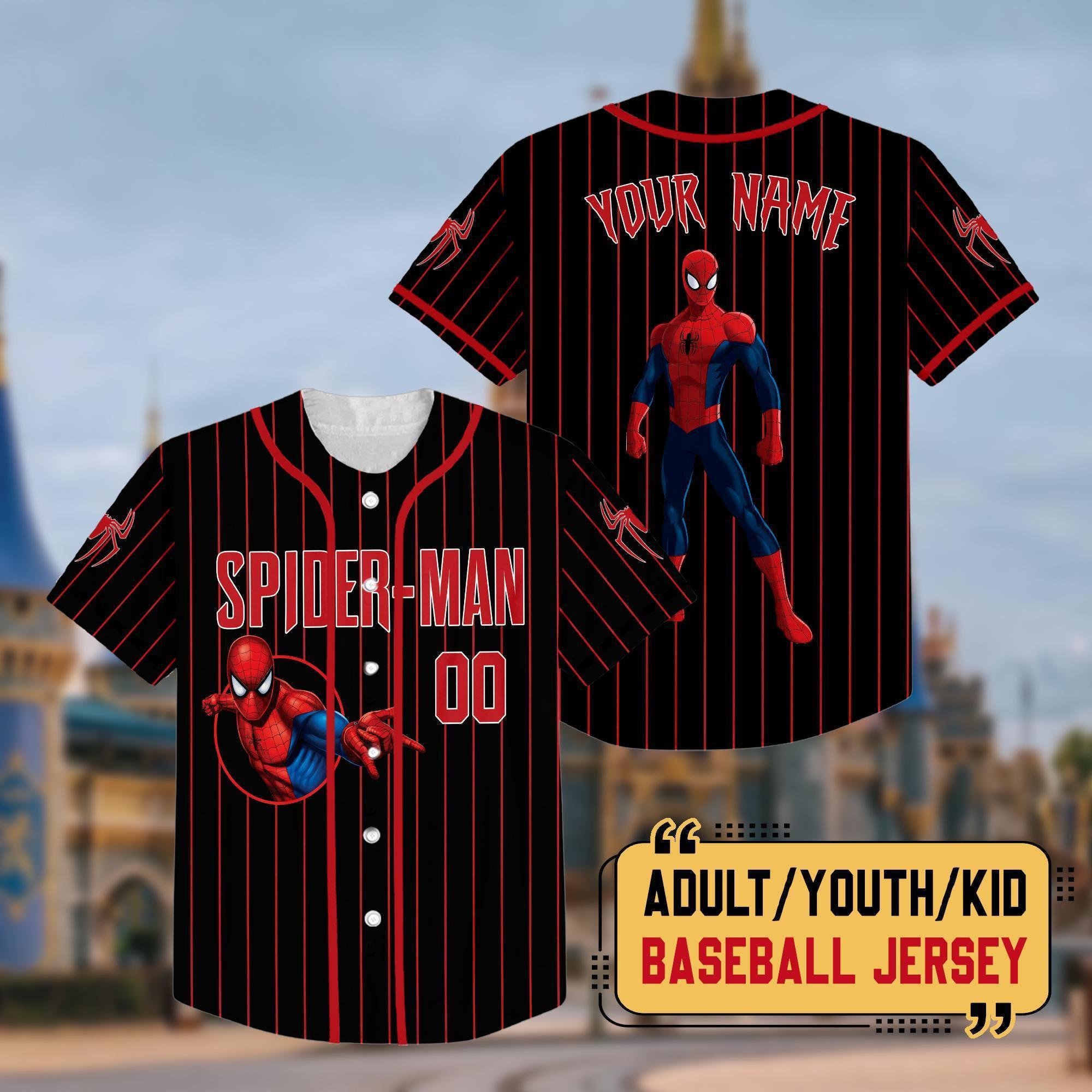 Custom DN Amazing Spider Man Baseball Jersey, Custom Kids Youth Adult ...