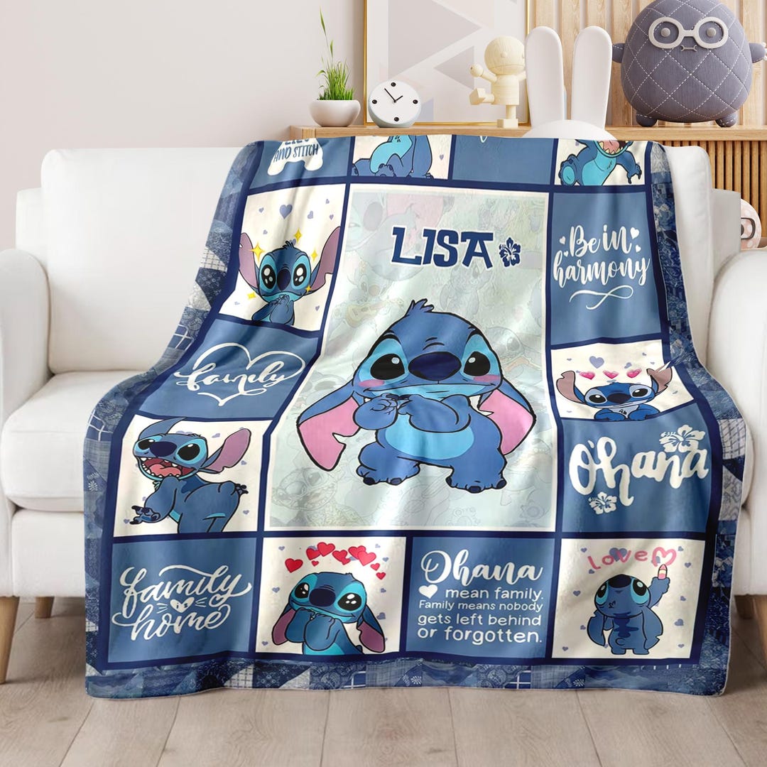 Personalized Name Stitch Blanket, Lilo and Stitch Blanket, Stitch ...