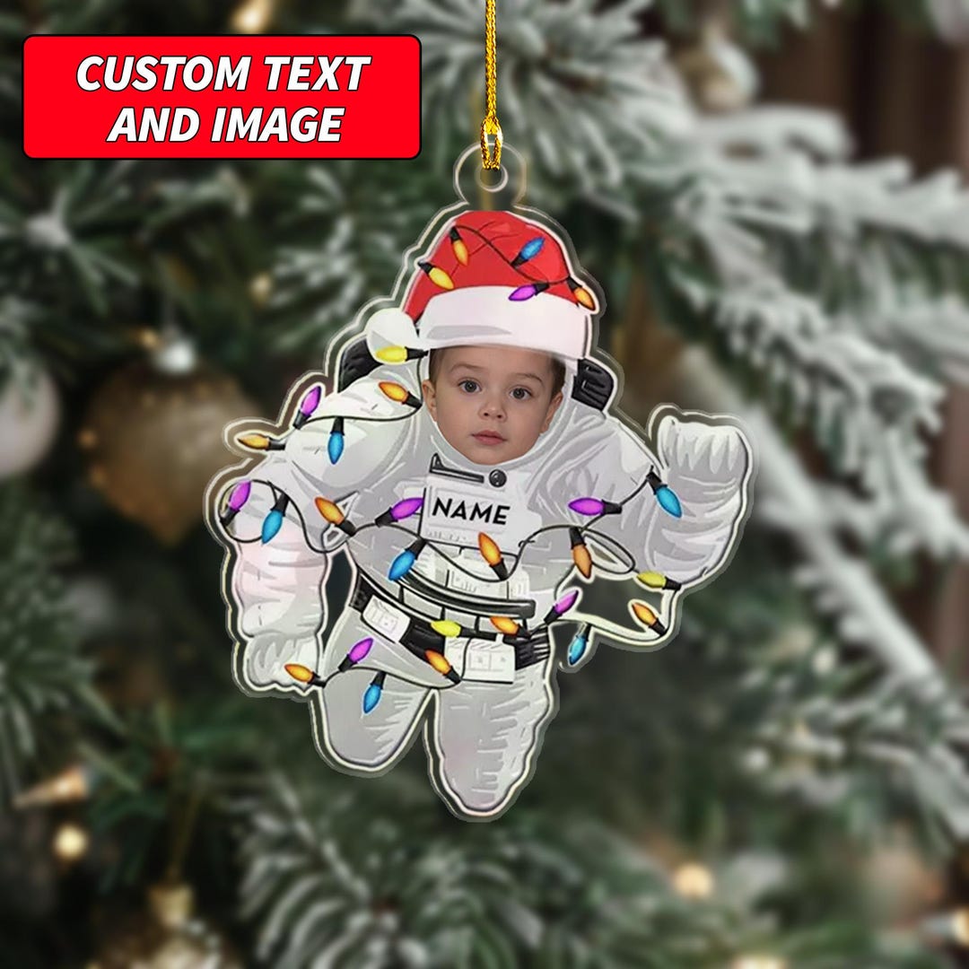 Personalized Astronaut Christmas Ornament, Custom Photo Astronaut ...
