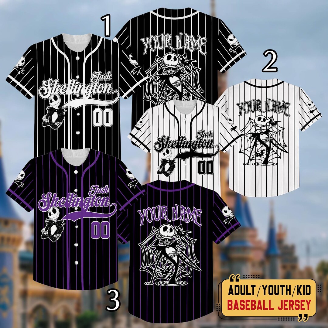 Personalized Jack Skellington Baseball Jersey, Custom Nightmare Before ...