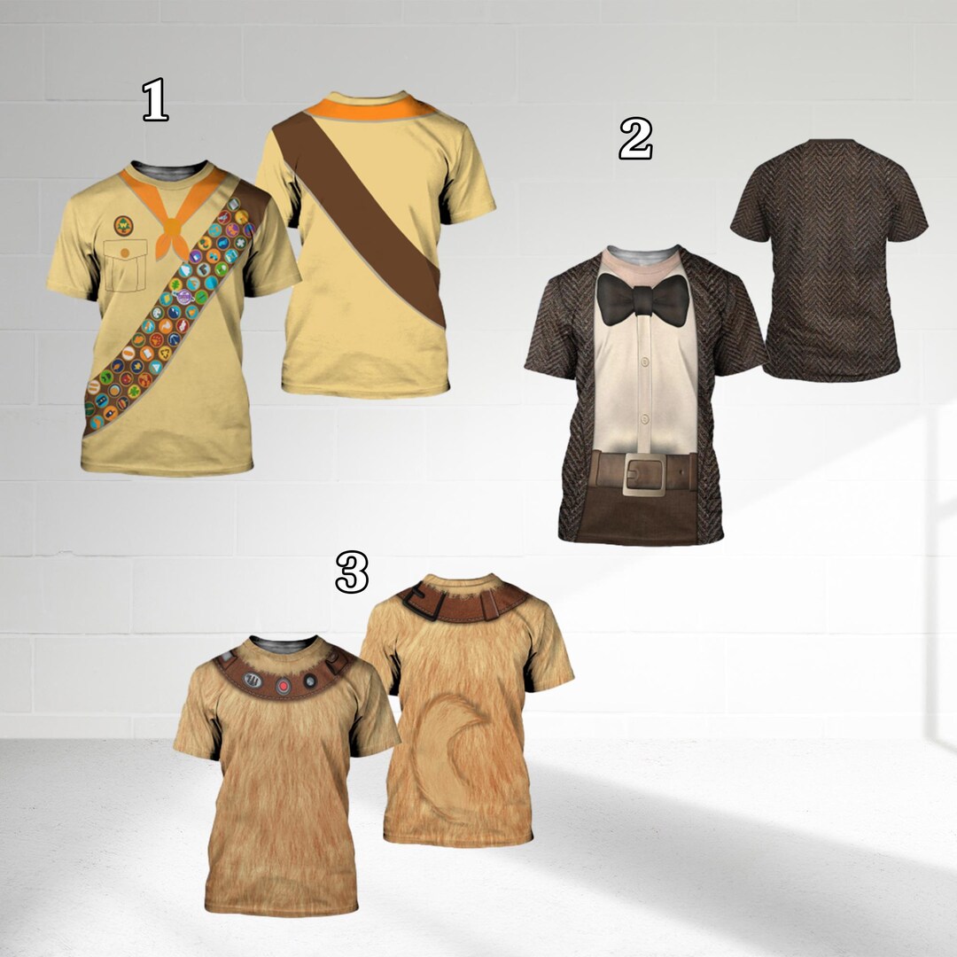 Up Costume Cosplay 3D Shirt, Carl Russell Dug Halloween Costume ...