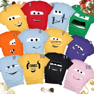 Cars Characters Shirt, Cars Group Halloween Costume Shirt, Cars Theme ...