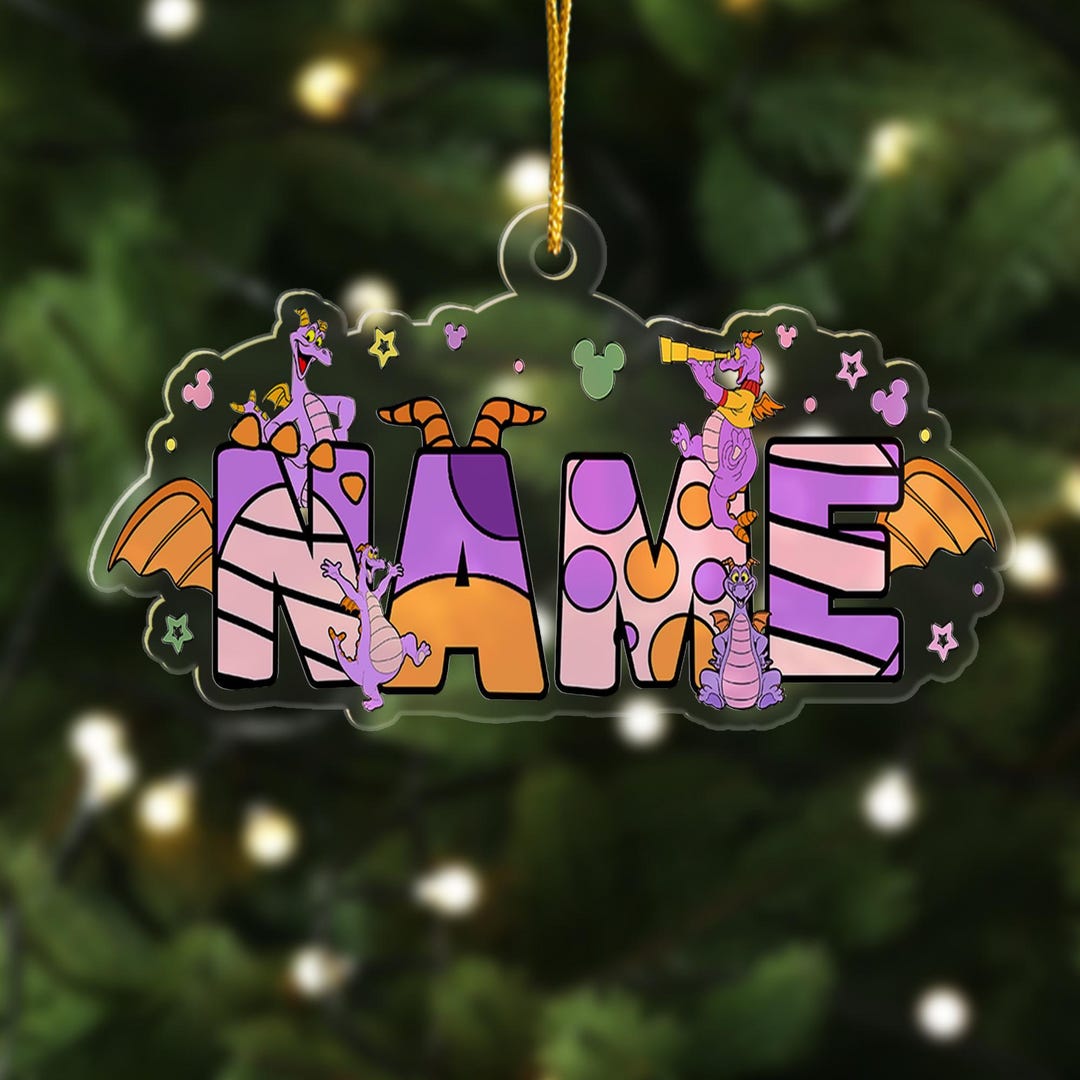 Personalized Cute Figment Christmas Ornament, Custom Purple Mascot ...