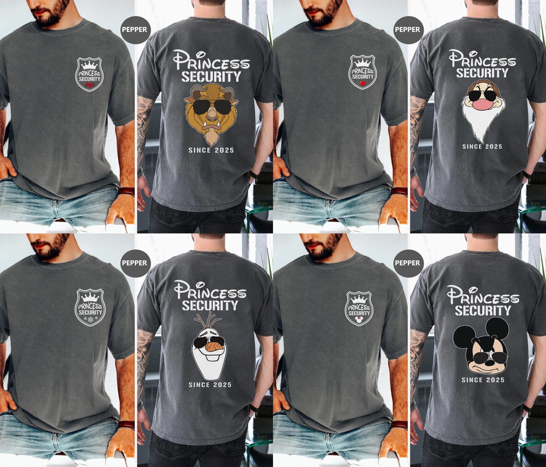 Disney Princess Security Shirt, Disney Dad Shirt, All Characters Mickey ...