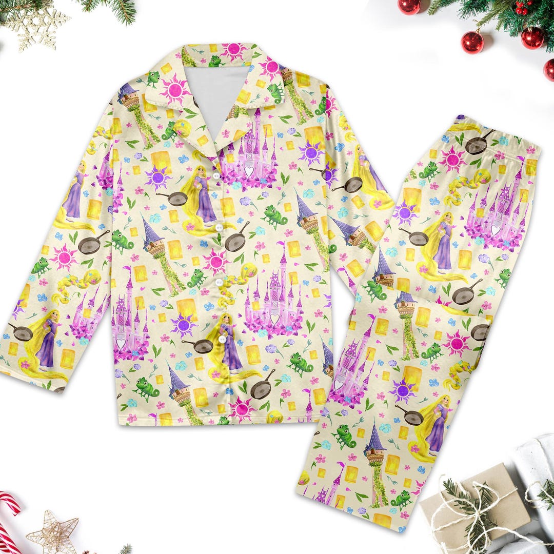 Rapunzel Princess Pajamas, Tangled Pajamas Women Shirt, Princess Family ...