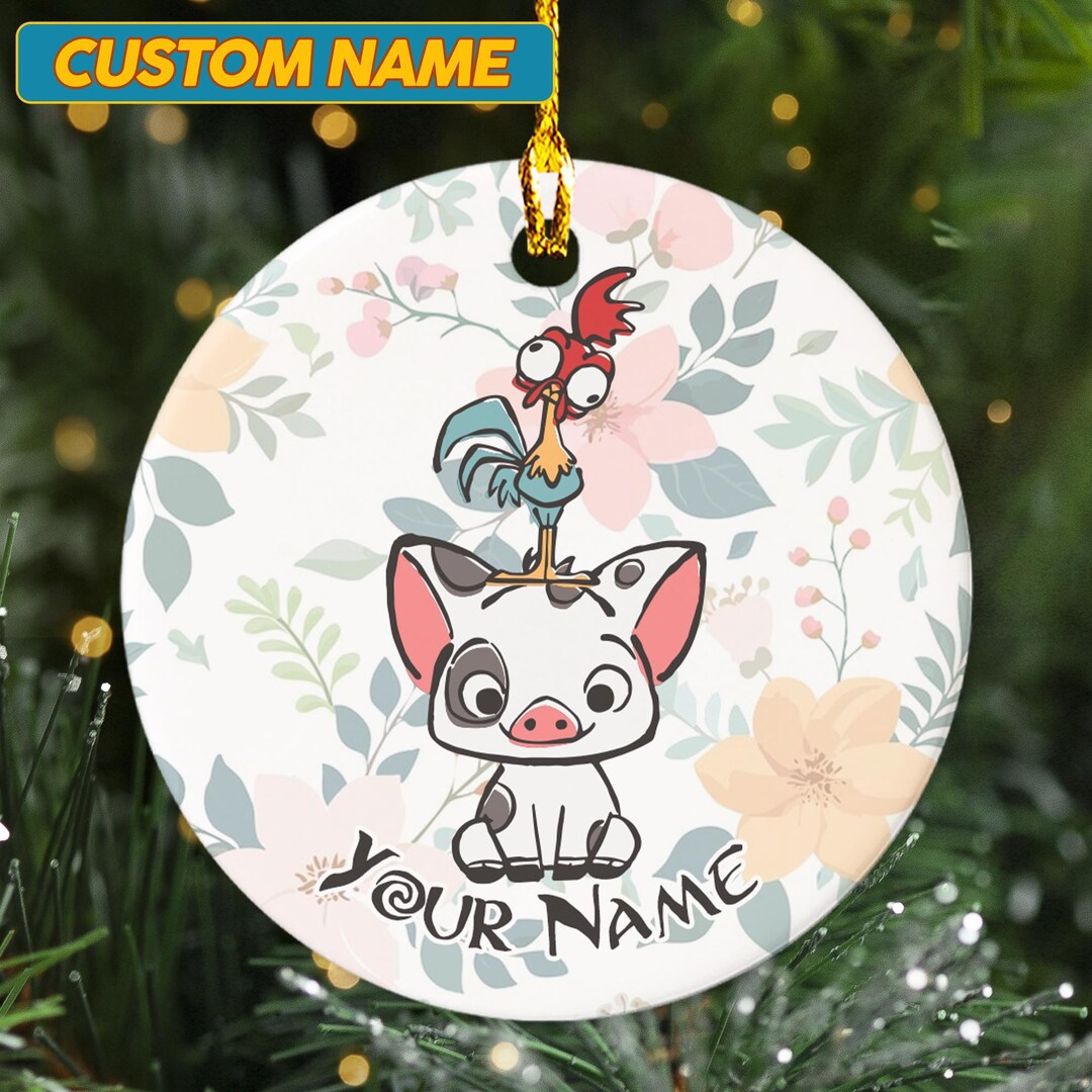 Personalized Moana Hei Hei and Pua Christmas Ornament, Disneyland ...
