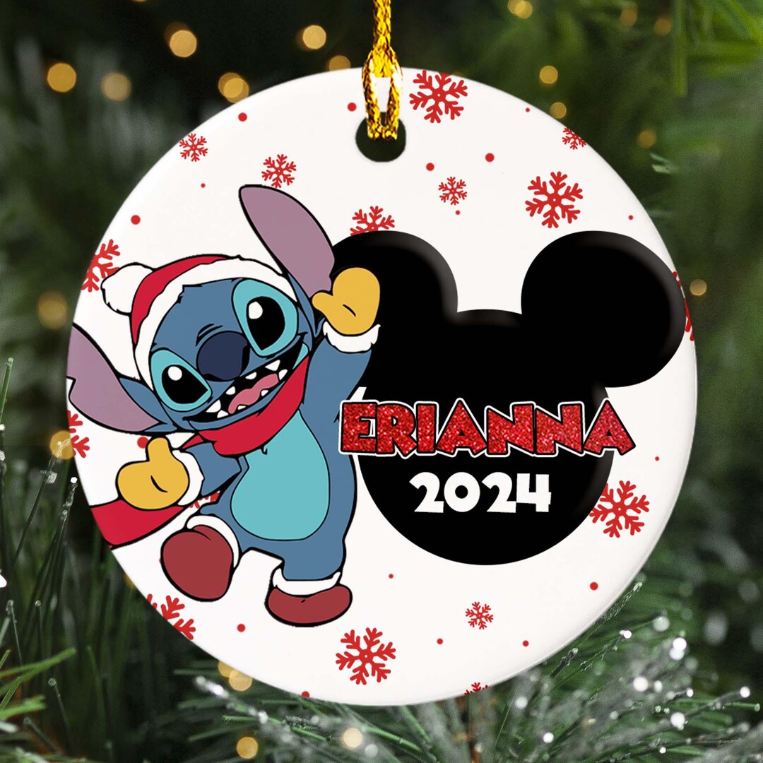 Personalized Stitchmas Ornament, Blue Monster Xmas Customized 2024 ...