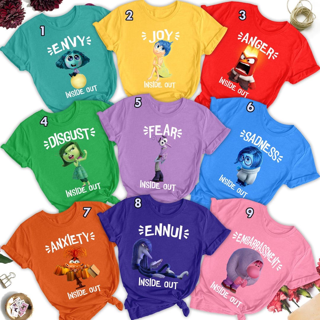 Funny Inside Out Characters Shirt, Inside Out Group Matching T-shirt ...