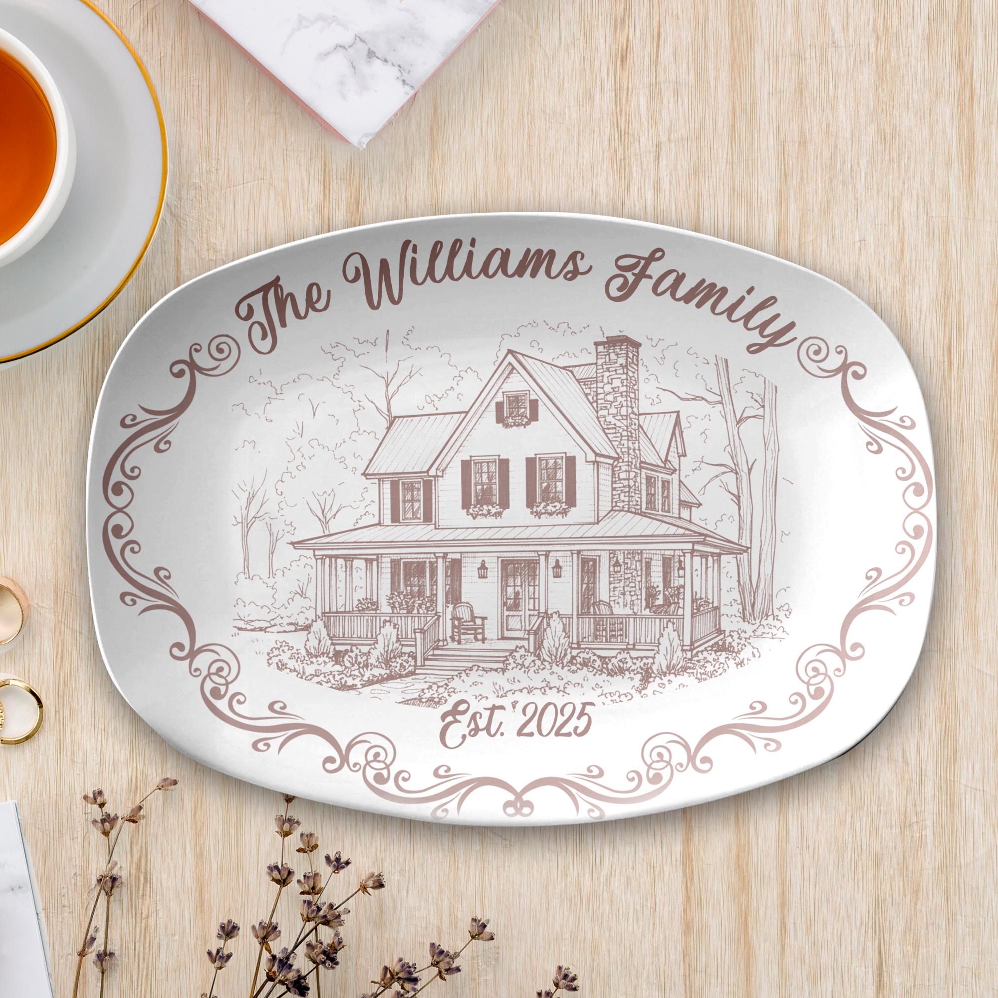Custom House Portrait Plate Decor, Personalized First Home New House ...