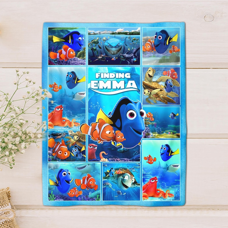 Personalized Finding Nemo DN Blanket, Custom Name Finding Dory Birthday ...