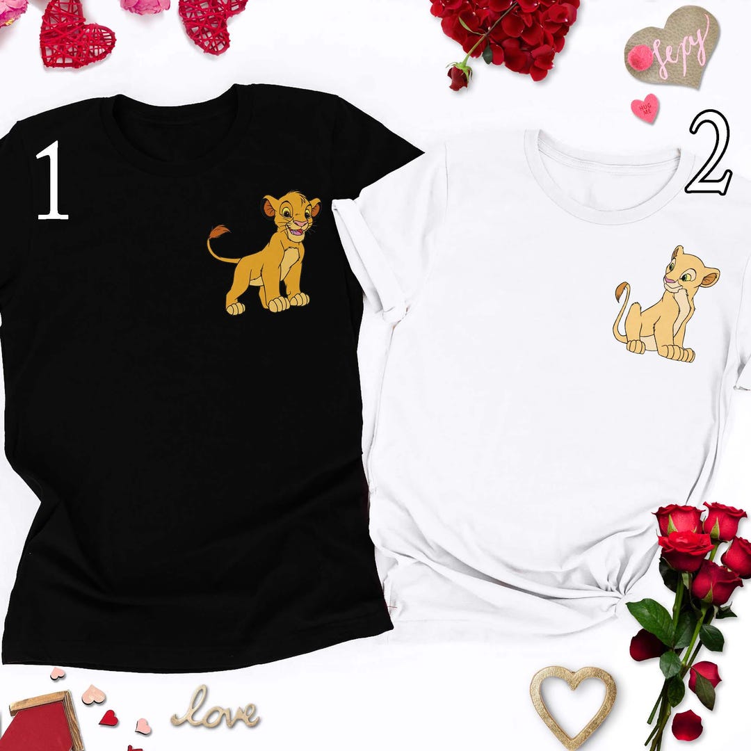 Simba and Nala Couple Matching Shirts, Movie Characters Valentine ...