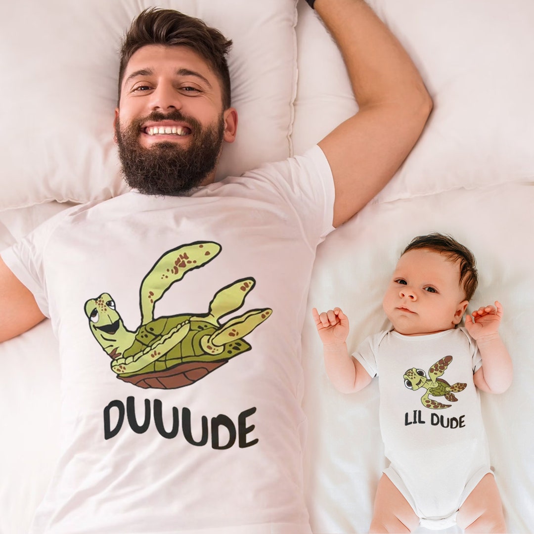 Funny Sea Turtle Dad and Son Matching Shirt, Finding Fish Turtle ...