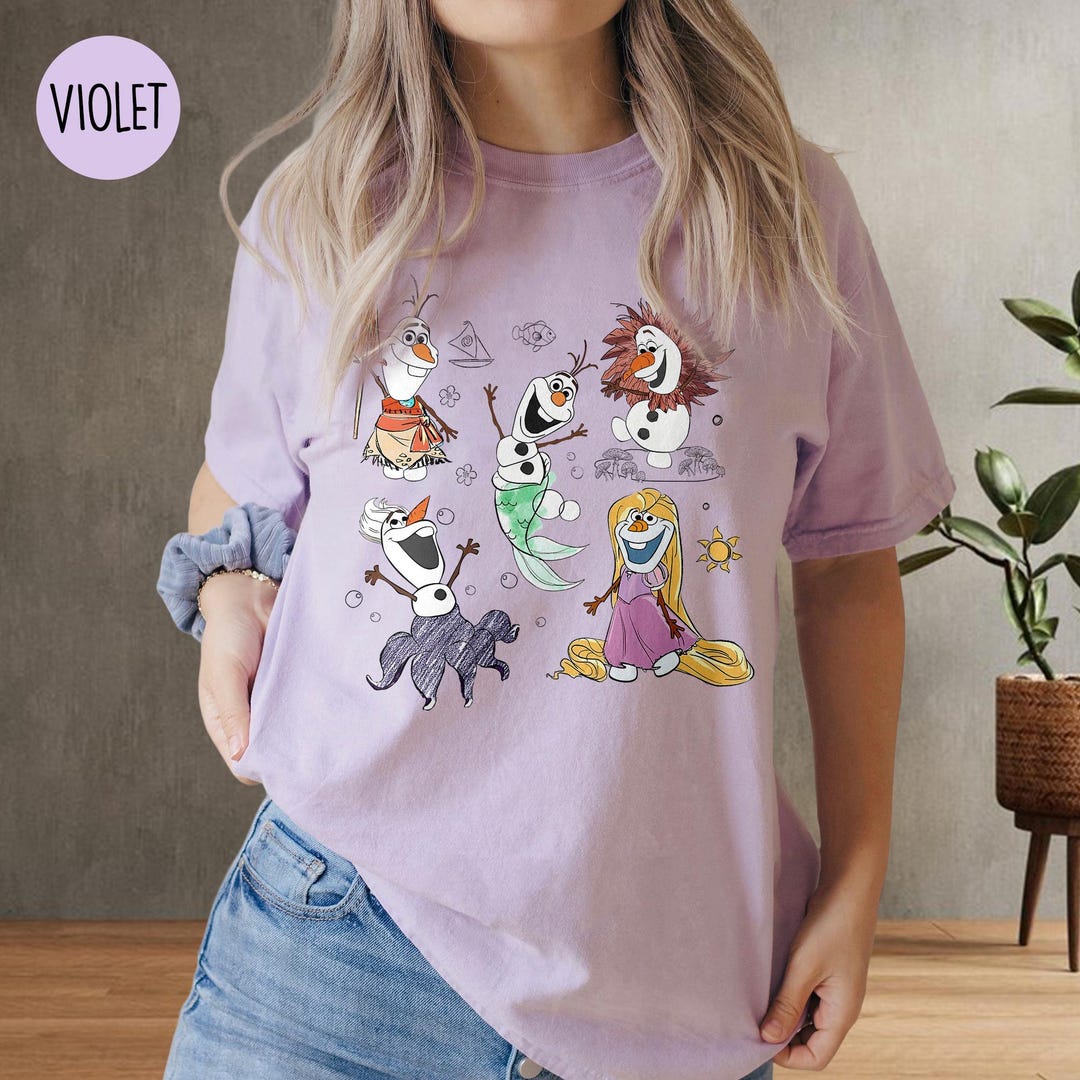 Retro Disney Olaf Presents Costume Princess Sketches Shirt, Olaf Frozen ...