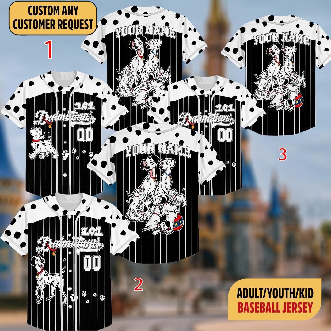 Custom Disney 101 Dalmatians Baseball Jersey, Personalized Kid Youth ...