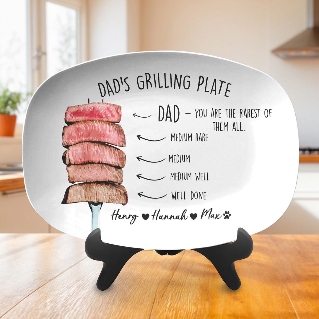 Custom Grilling Plate for Dad, Personalized Platter Gift Dad's Grilling ...
