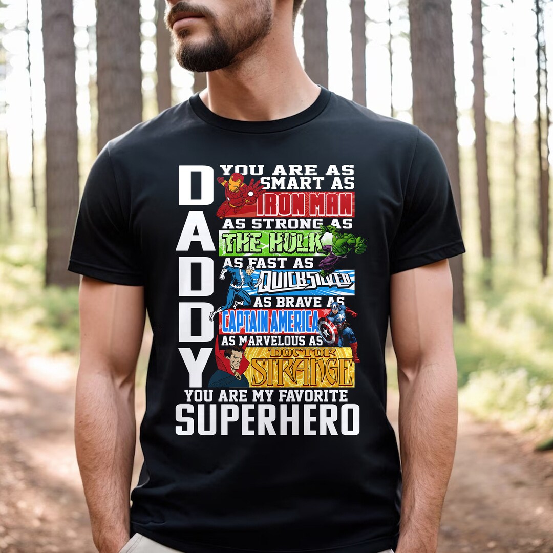 Daddy Superhero Shirt, Marvelous Dad Birthday Gift, Avengers Men Daddy ...
