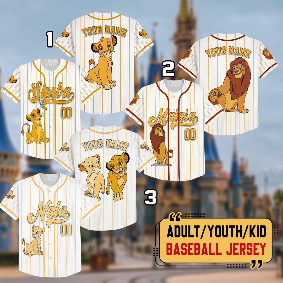 Personalized Disney the Lion King Simba Simple Stripe Baseball Jersey ...