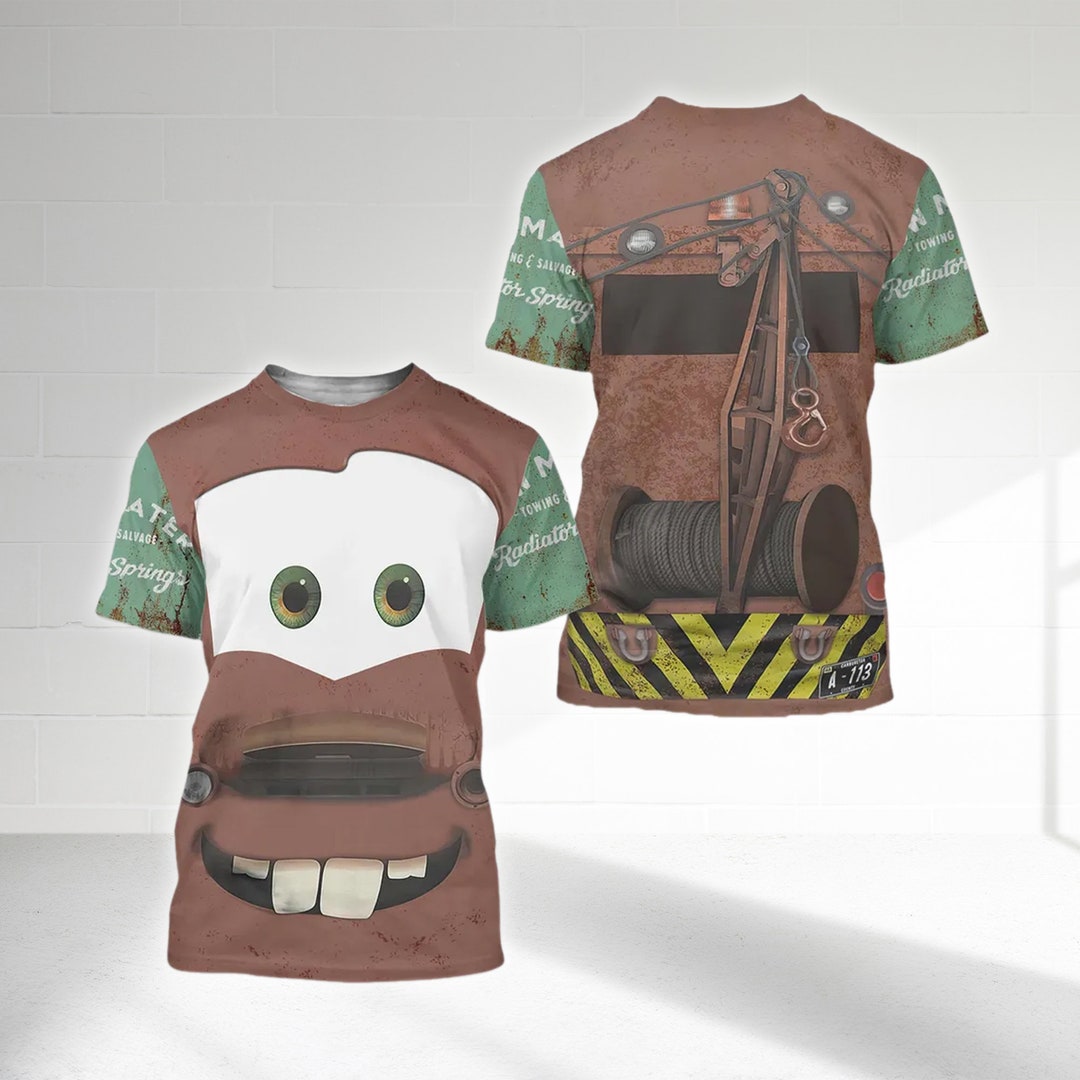 Tow Mater Unisex Costume T-shirt, Cars Tow Mater Cosplay Costume Shirt ...