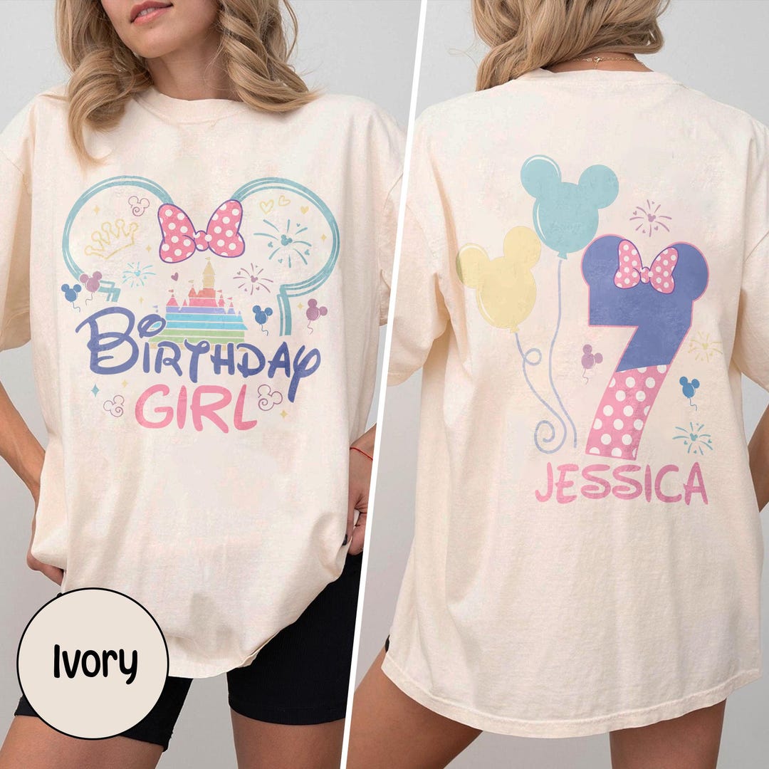 Personalized DN Birthday Girl Shirt, Minnie Birthday Girl Custom Shirt ...