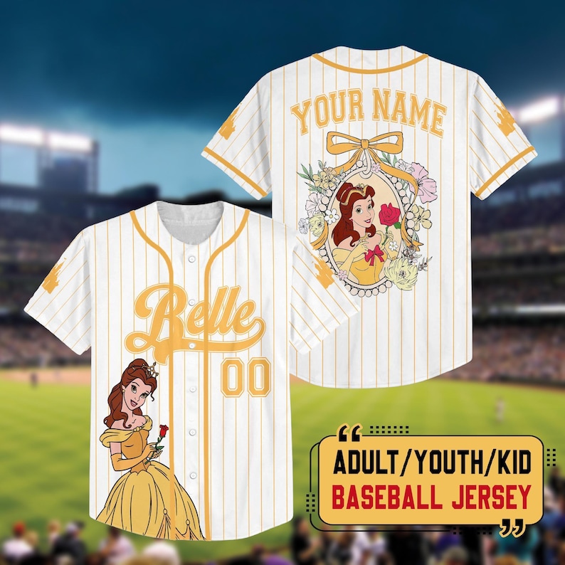 Personalized DN Princess Baseball Jersey, Custom Name and Princess ...