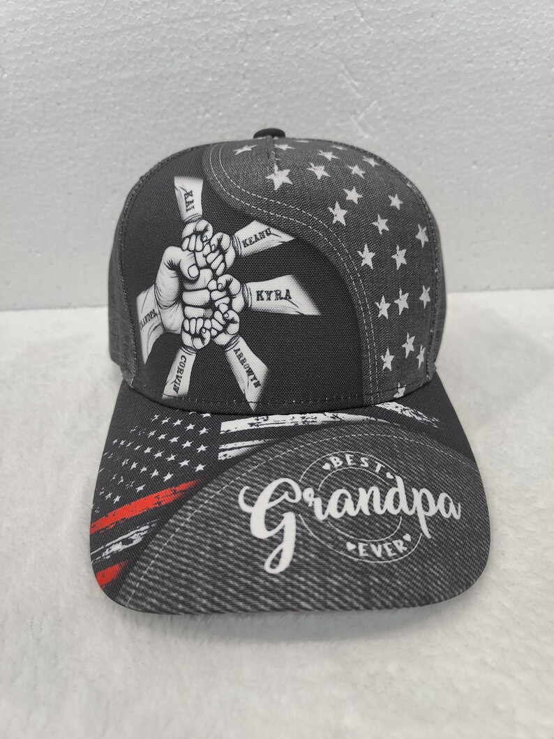 Personalized American Dad Classic Cap, Best Dad Ever Hat With Kid Name ...