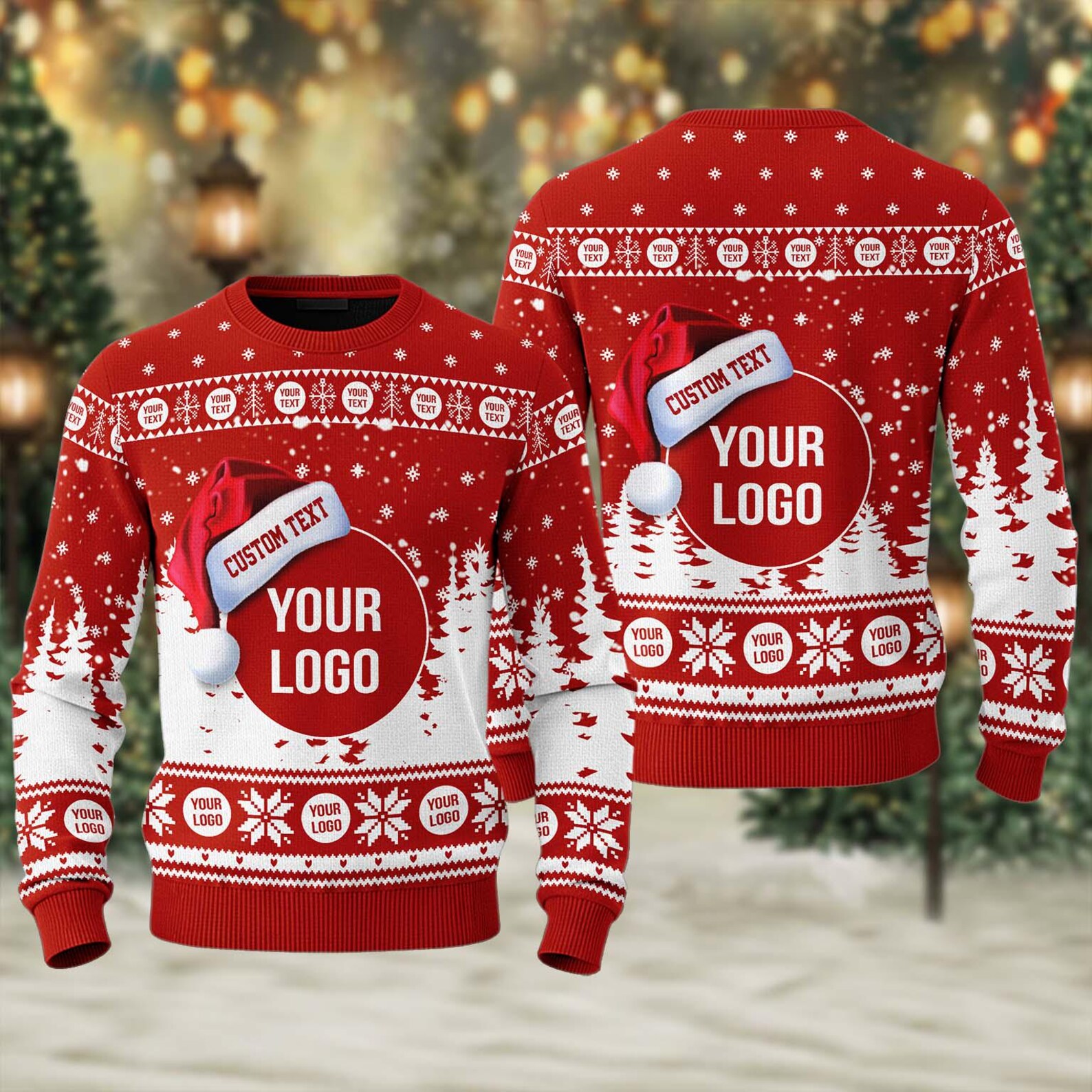 Custom Company Logo Ugly Christmas Sweater, Personalized Logo Xmas ...