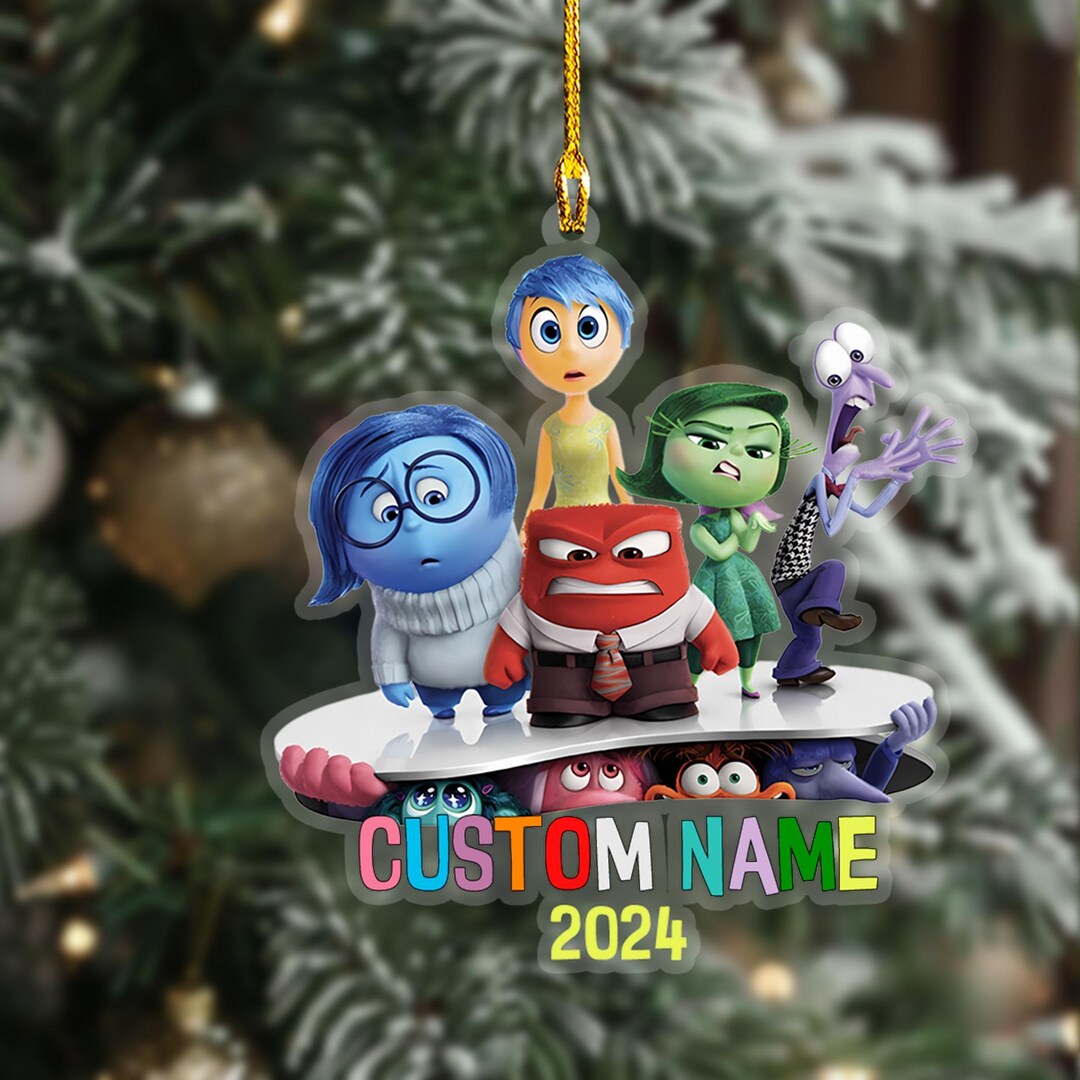Personalized Inside Out Christmas Ornament, Inside Out 2 Movie Xmas ...