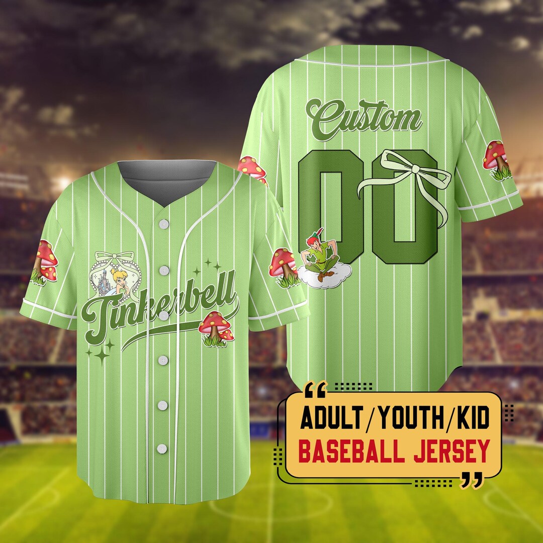 Personalized DN Tinker Bell Baseball Jersey, Custom DN Land Tinker Bell ...