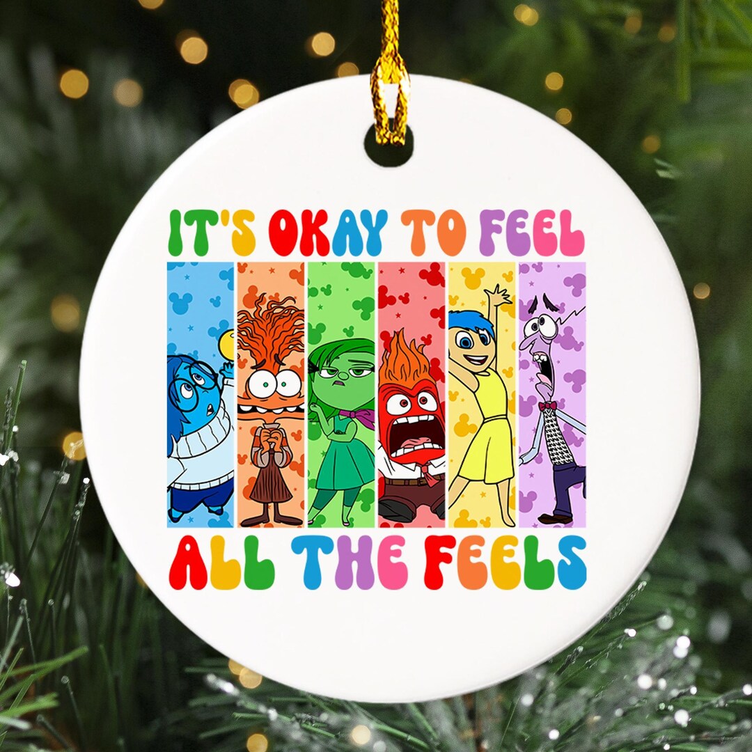 Inside Out 2 It's Okay to Feel All the Feels Christmas Ornament, Mental ...