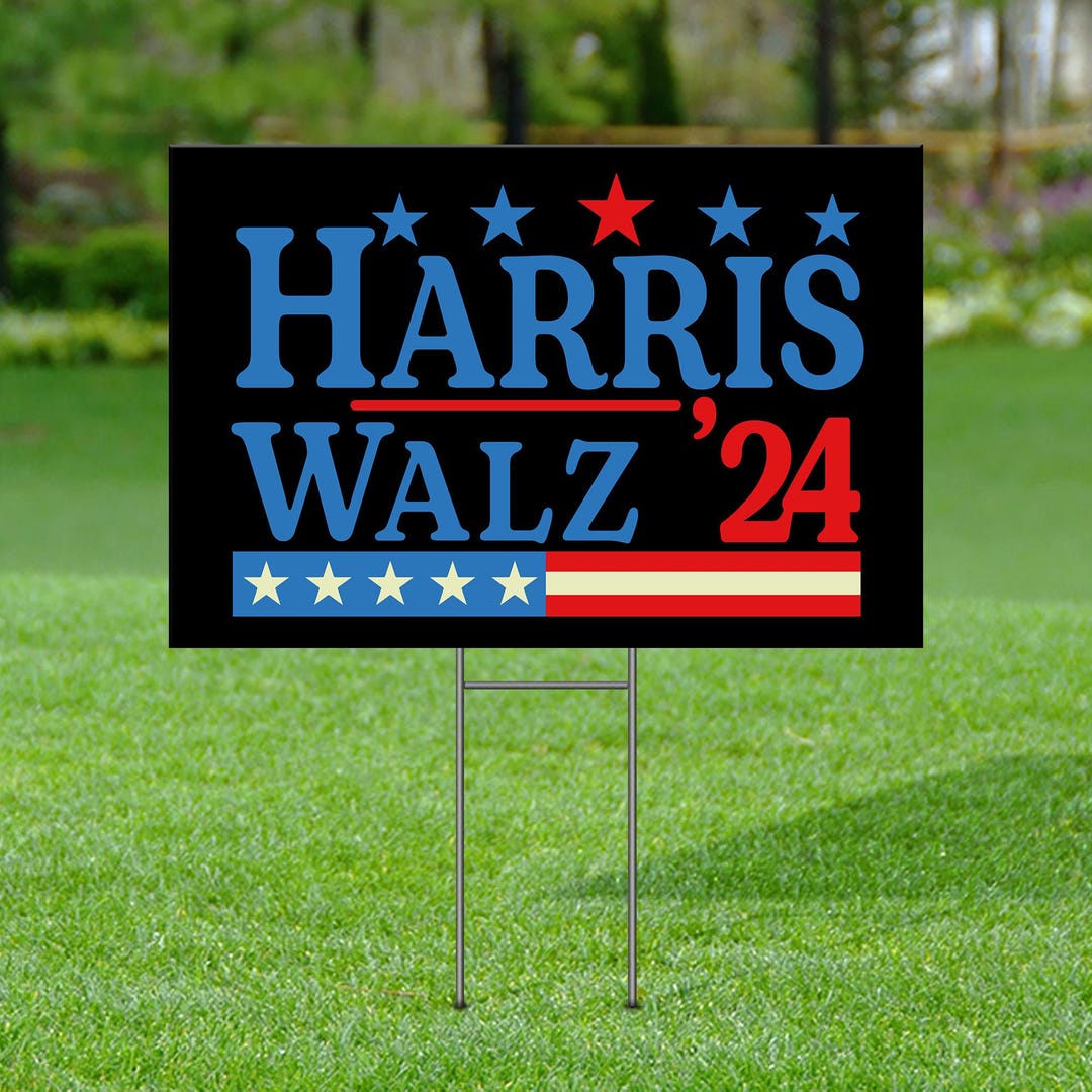 Kamala Harris and Tim Walz President Vote Election Yard Sign, Democrat ...