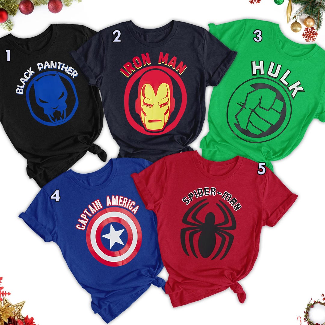 Superhero Icon Matching Shirt, Halloween Costume for Family Group T ...