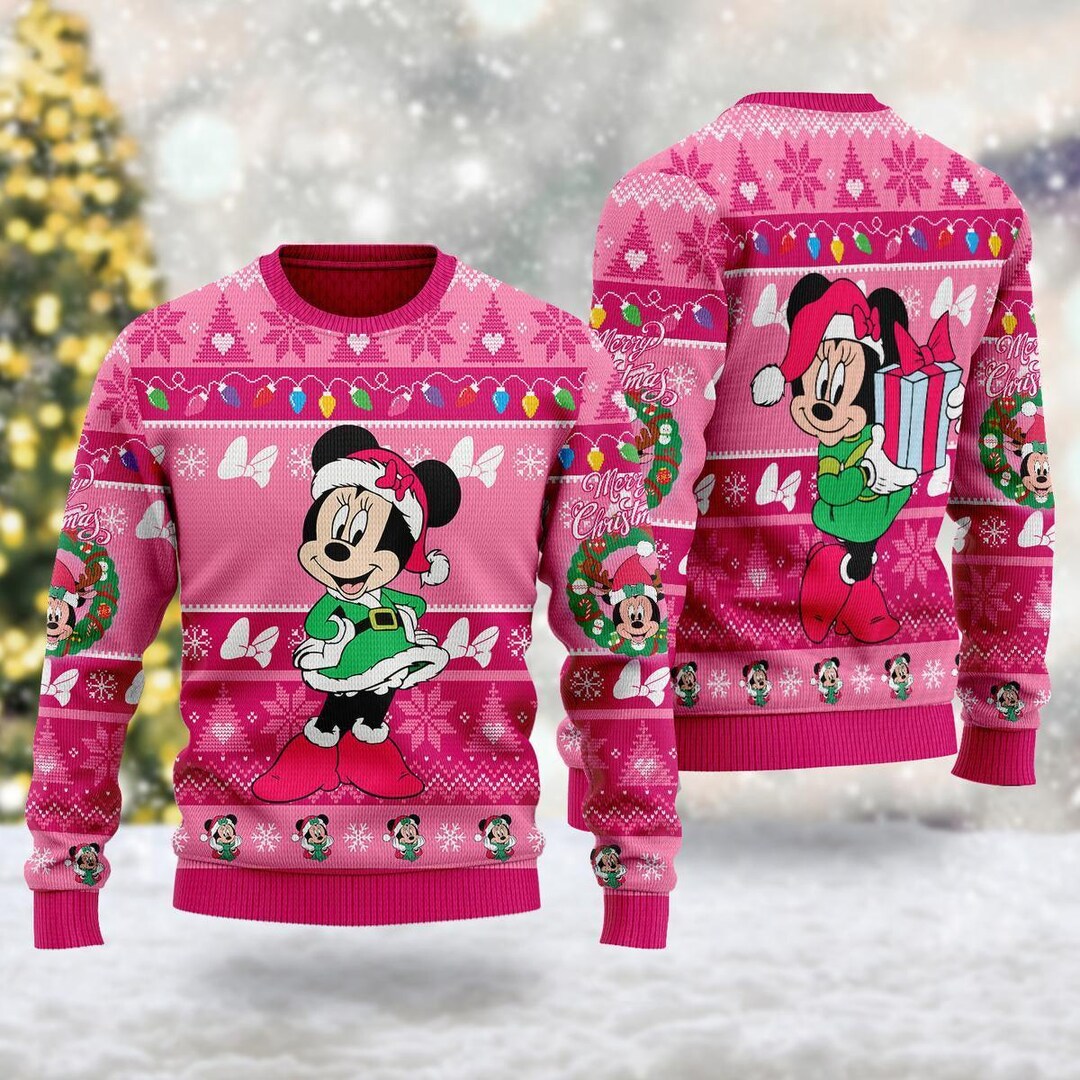 Cute Minnie Mouse Ugly Christmas Sweater, Mickey Mouse Movie Xmas ...