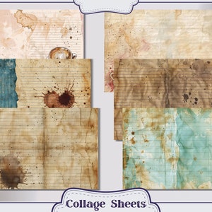 Blank Pages With Coffee Stains Junk Journal Double Papers, 26 ...