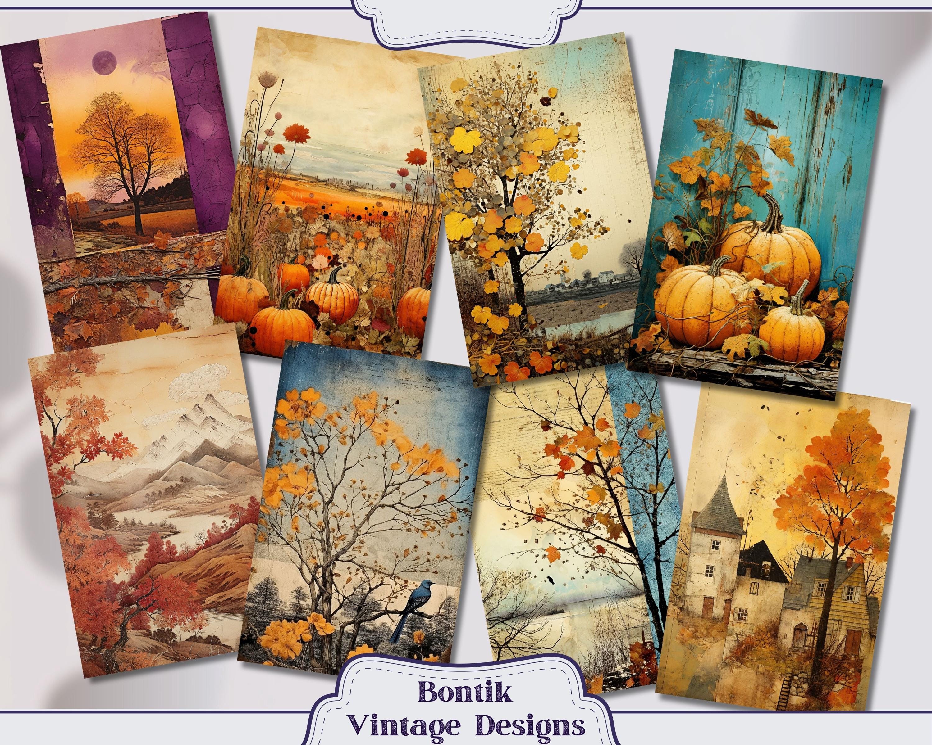 Fall Junk Journal Pages Autumn Echoes, A5 Junk Journal Printable Kit ...