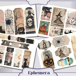 Vintage Halloween Junk Journal Kit Ephemera, ATC, Tags, Pocket ...