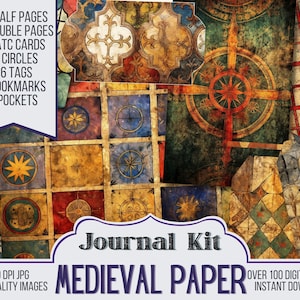 Medieval Parchment Paper Journal Kit Ephemera, ATC, Tags, Pocket ...