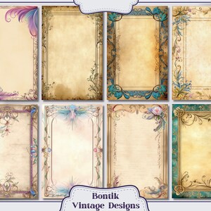 Iridescent Frame Junk Journal Half Papers, Journal Scrapbook Supply ...