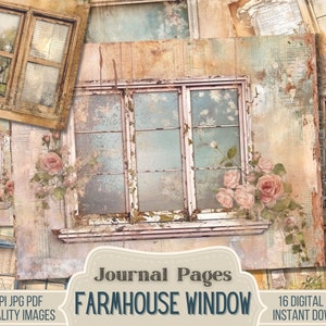 Farmhouse Window Vintage Junk Journal Papers Journal - Etsy