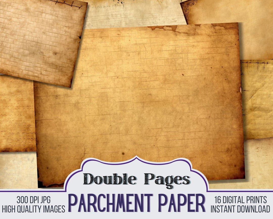 Aged Parchment Paper Junk Journal Papers, Journal Scrapbook Supply - 16 ...