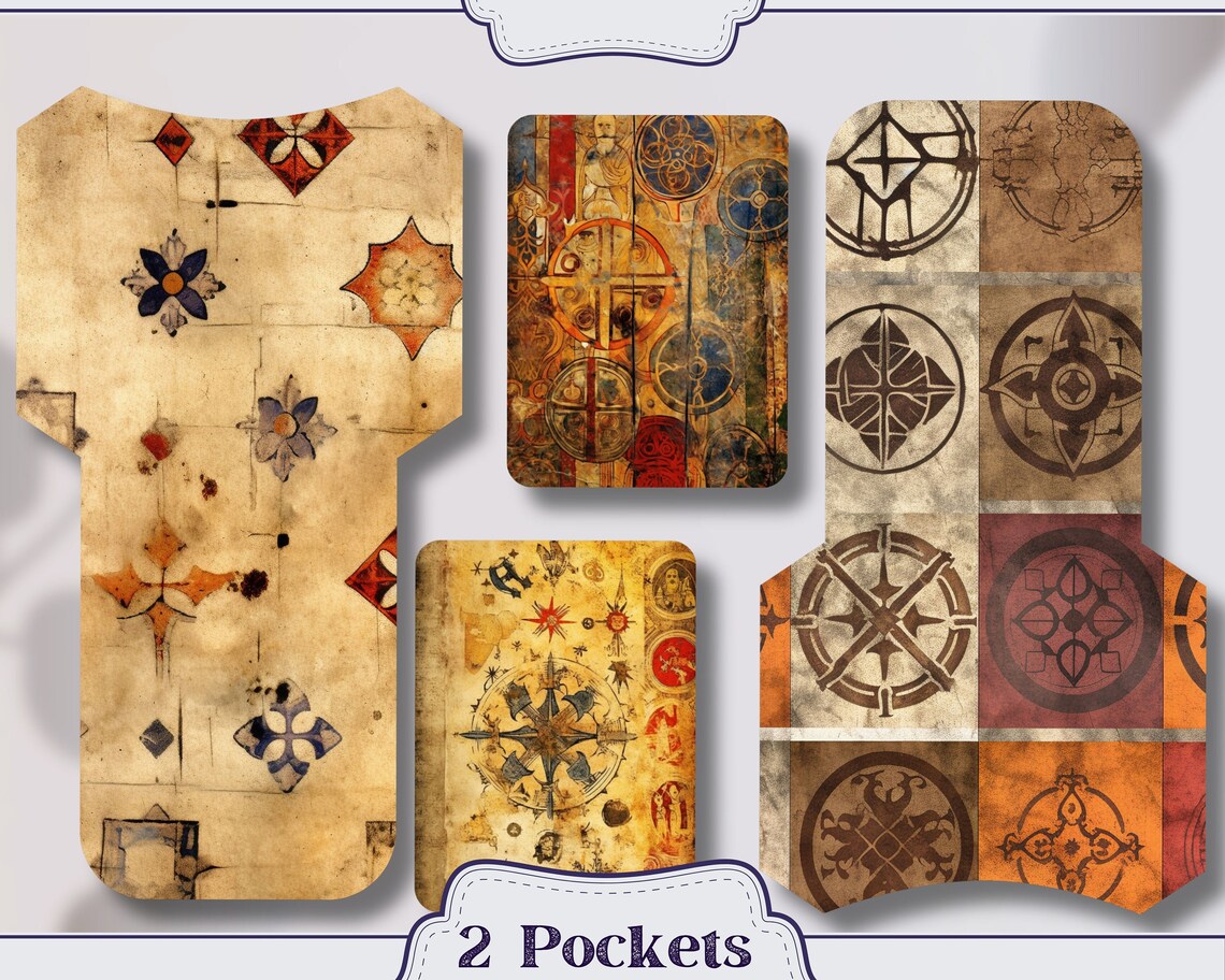 Medieval Parchment Paper Journal Kit Ephemera, ATC, Tags, Pocket ...