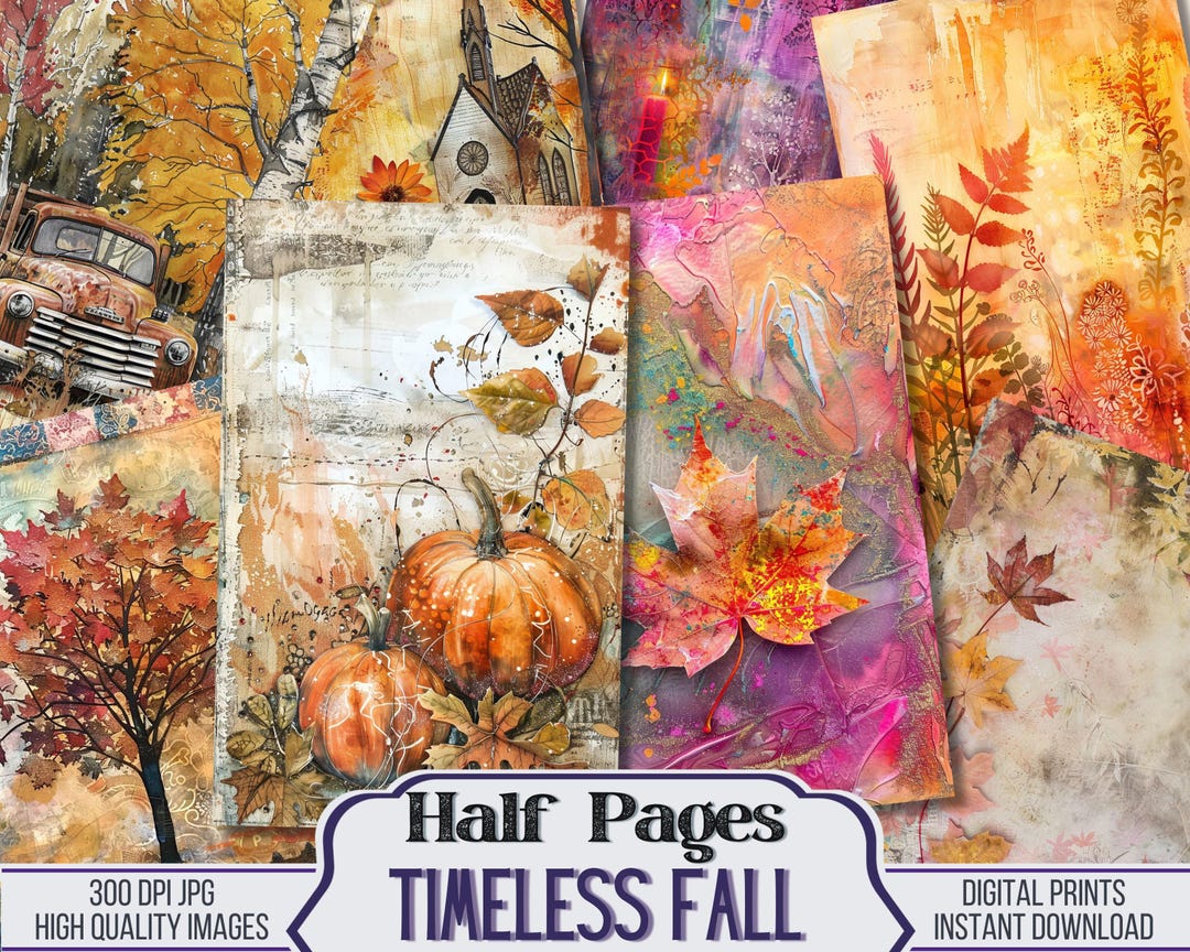 Fall Junk Journal Pages Timeless Fall, A5 Junk Journal Printable Kit ...